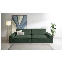 3-Sitzer Home Affaire "NEU: Sherwood XXL, Big-Sofa mit Kedernaht, in Cord oder Leinenoptik", grün (dunkelgrün), B:316cm H:90cm T:135cm, 100% Polyester, Sofas, bequemer Sitzkomfort, extra tiefe Sitzfläche