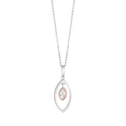ZEEme Basic Anh&auml;nger mit Kette 925/- Sterling Silber rhodiniert zweifarbig Zirkonia