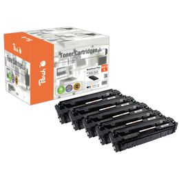 Peach HP 415 A 5 Toner (2*bk, c/m/y) ersetzt HP No. 415A, W2030A*2, W2031A, W2032A, W2033A f&uuml;r z.B. HP Color LaserJet Pro MFP M 479 dw (wiederaufbereitet)