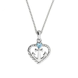 ZEEme Silber Halskette Silber 925 rhodiniert Herz Zirkonia blau