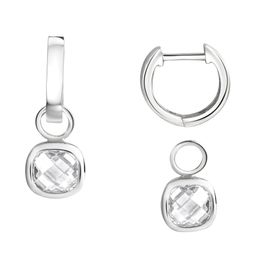 ZEEme Basic Ohrringe Silber 925 rhodiniert mit Zirkonia wei&szlig;