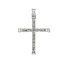 ZEEme Basic Anh&auml;nger Silber 925 Kreuz-Motiv K&ouml;nigskette poliert 62mm