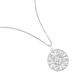 ZEEme Silber Halskette Silber 925 rhodiniert mit Zirkonia wei&szlig;