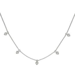 ZEEme Silber Halskette Silber 925 rhodiniert mit Zirkonia wei&szlig;