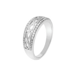 ZEEme Silber Ring Silber 925 glanz/mattiert Zirkonia
