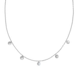 ZEEme Silber Halskette 925 Sterling Silber rhodiniert Pl&auml;ttchen-Anh&auml;nger 42+3cm