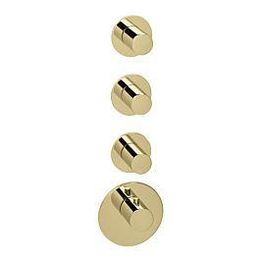 Herzbach Logic XL 3 Fertigmontageset 30.523015.1.03 Thermostat-Modul, 4 Blenden rund, Griffe rund, PVD-gold