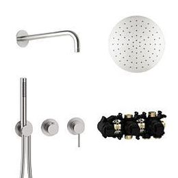 Herzbach MODUL7 Armatur-Set H-RB250 70.702712.1.09 Wandarm Regenbrause 250mm Edelstahl