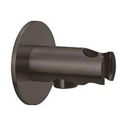 Herzbach Design iX PVD Brauseanschlussbogen 21.995200.1.40 Black Steel, Rosette d= 70mm, mit Konushalter