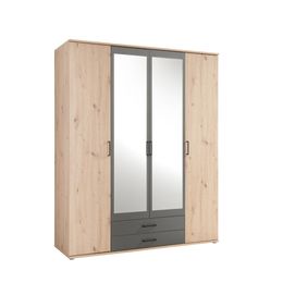 Pol-Power Pol Power Chicago Kleiderschrank Holzwerkstoff Melamin 4 Türen 159x197x54 cm