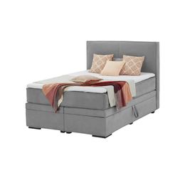 Boxi Boxspringbett mit Bettkasten - grau - Materialmix - 140 cm - 125 cm - Möbel Kraft