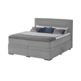 Boxi Boxspringbett mit Bettkasten - grau - Materialmix - 180 cm - 125 cm - Möbel Kraft