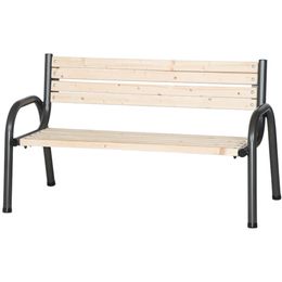 Patio Holzbank 'Park' Kiefernholz/Stahl naturfarben/anthrazit 150 cm