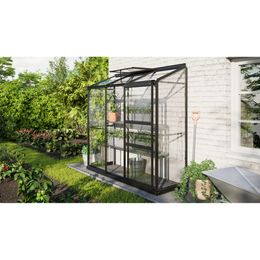 Vitavia Anlehngewächshaus 'Ida 1300' 192,8 x 68,8 cm mit 3 mm Sicherheitsglas schwarz
