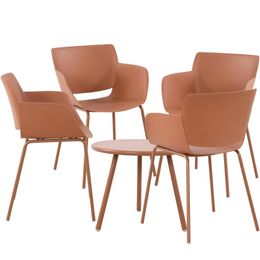 CLP Sitzgruppe Minota für den Garten I Set aus Tisch Minot und Stühlen Alpena I Outdoor-Set wetterfest und UV-beständig I Gartenmöbel