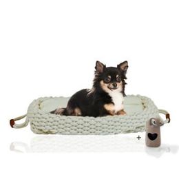 Rohrschneider &reg; Flauschiges Tierbett inkl. Gratis-Beigabe, K&ouml;rbchen in Flechtoptik S