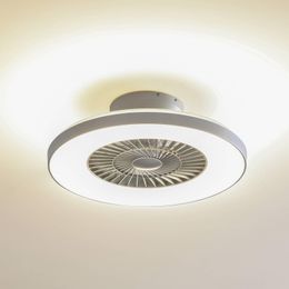 LINDBY Smart LED-Deckenventilator Paavo, silber, leise, Tuya