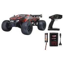 RC-Monstertruck Jamara "Brecter Truggy BL 4WD", rot (rot, schwarz), Fernlenkfahrzeuge, KinderB:31,2cm H:18,5cm, 1:10, 2,4 GHz, mit LED, B:31,2cm H:18,5cm