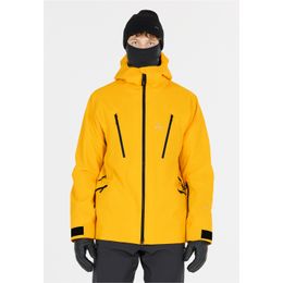 Skijacke SOS "La Thule", Herren, Gr. L, gelb, 100% Polyester, bestickt, unifarben, normal, ohne Ausschnitt, Jacken Skijacke, mit sch&uuml;tzender Bionic Finish-Membran