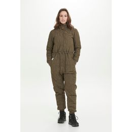 Jumpsuit WEATHER REPORT "Vidda", Baby, Gr. 42, EURO-Größen, grün (grün, olivgrün), 100% Polyester, casual, lang, Langarm, Overalls, im modischen Stepp-Design