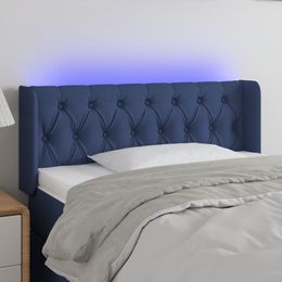 vidaXL LED Kopfteil Blau 93x16x78/88 cm Stoff