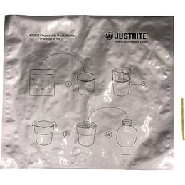 Justrite Spezialabfallsäcke, alubeschichtet, silber, VE 10 Stk, 15 Liter