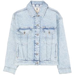 Jeansjacke Garcia, Mädchen, Gr. 128 (134), blau (light used), Denim/Jeans, Obermaterial: 99% Baumwolle, 1% Elasthan, unifarben, casual, gerade hüftlang, Rundhals, Langarm, Jacken, mit Stretch und Knopfleiste