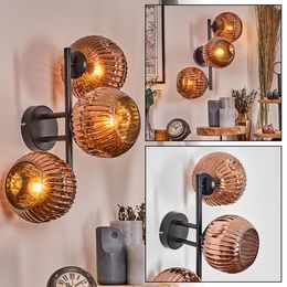 hofstein Ripoll Wandleuchte Glas 15 cm Kupferfarben, 3-flammig