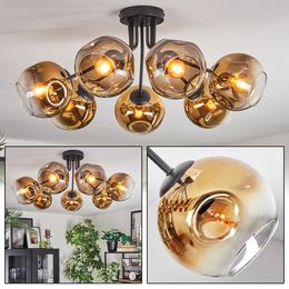 hofstein Ripoll Deckenleuchte Glas 15 cm Gold, Klar, 7-flammig