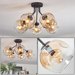 hofstein Ripoll Deckenleuchte Glas 15 cm Bernsteinfarben, Klar, 5-flammig