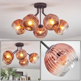 hofstein Ripoll Deckenleuchte Glas 15 cm Klar, Kupferfarben, 5-flammig