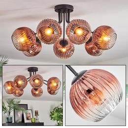 hofstein Ripoll Deckenleuchte Glas 15 cm Klar, Kupferfarben, 7-flammig