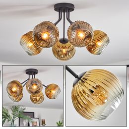 hofstein Ripoll Deckenleuchte Glas 15 cm Gold, Klar, 5-flammig