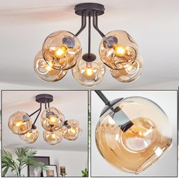 hofstein Ripoll Deckenleuchte Glas 15 cm Bernsteinfarben, 5-flammig