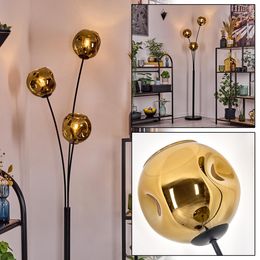hofstein Ripoll Stehleuchte Glas 15 cm Gold, 3-flammig