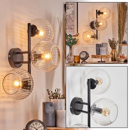 hofstein Koyoto Wandleuchte Glas 15 cm Klar, 3-flammig