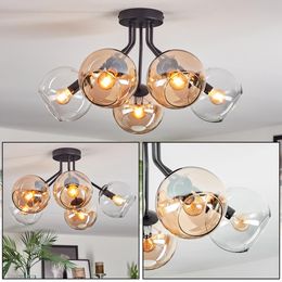hofstein Koyoto Deckenleuchte Glas 15 cm Bernsteinfarben, Klar, 5-flammig