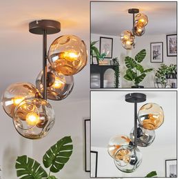 hofstein Ripoll Deckenleuchte Glas 15 cm Bernsteinfarben, Klar, Rauchfarben, 4-flammig