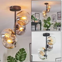 hofstein Ripoll Deckenleuchte Glas 15 cm Bernsteinfarben, Klar, Rauchfarben, 4-flammig