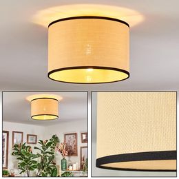 hofstein Chellas Deckenleuchte Glas 35 cm Naturfarben, Schwarz, 1-flammig