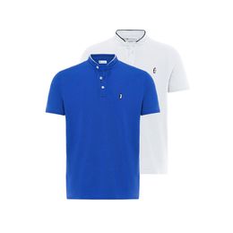 Dandalo Poloshirt Herren Gr&ouml;&szlig;e XXL neonblau / wei&szlig;