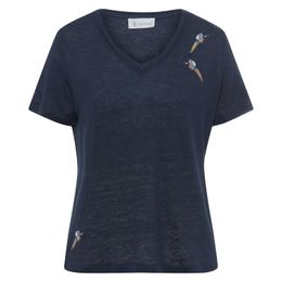 Hartwell Leinen T-Shirt Navy (Gr&ouml;&szlig;e: 8)