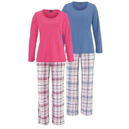 Arizona Pyjamas Damen Gr&ouml;&szlig;e XS/S blau / pink / wei&szlig; Winterkleid