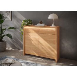 Kommode Home Affaire "Léopoldine", braun, T:41cm, Sideboards, Kommode aus Kernbuche, inkl. LED-Beleuchtung