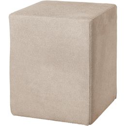 Polsterhocker Home Affaire, beige, B:40cm H:50cm T:40cm, Hocker, Polsterhocker eckig, stoffbezogen