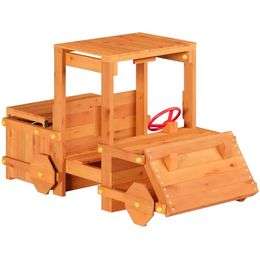 Spielturm Fungoo "Garden Buggy, Spielgerät mit kreativem Autokofferraum und Holzdach", braun (teak), Spieltürme, KinderB:93cm H:105cm T:177cm, FSC-zertifizierter Massivholz, Made in Europe, B:93cm H:105cm T:177cm