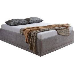 Polsterbett "Texel", grau, B:166cm H:42cm L:206cm, Bezug Bett: Veloursstoff 100% Polyester oder Microfaser (100% Polyester);Bonnell-Federkernmatratze: 51% Polypropylen, 39% Polyester und 10% Baumwolle;Kaltschaummatratze: 100% Polyester, Bezug abnehm- und waschbar bis 60C;Kissenbezug: 100% Polyester, Füllung : 100% Polyester (Hohlfaser), Westfalia Schlafkomfort, Betten, Komforthöhe mit Zierkissen, 