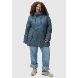 Wintermantel Ragwear "Monadis Rainy II Intl.", Damen, Gr. 4XL (48), grau (hellgrau), Oberstoff: 100% Polyester, Futter: 100% Polyester, Wattierung: 100% Polyester, sportlich, figurbetont Po-bedeckend, hoch geschlossener Ausschnitt, Langarm mit Knopf,verstellbar Rippstrickbündchen, Mäntel, sportlicher, wasserdichter Parka für den Winter