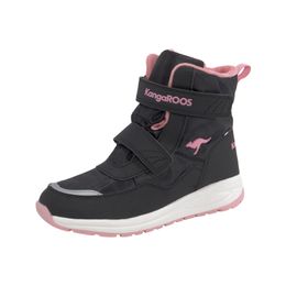 Winterstiefel Kangaroos "KP-Nala V Roostex", Damen, Gr. 38, schwarz (schwarz, rosa), Synthetik, Textil, Schuhe, Snowboots, Winterboots, Winterschuhe, wasserdicht mit Klettverschluss