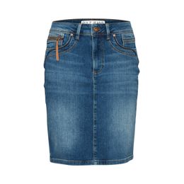 Jeansrock Pulz Jeans "Jeansrock PZKAROLINA HW Skirt", Damen, Gr. 32, blau (medium blau denim), Jeans, Obermaterial: 92% Baumwolle CO. 6% Elasthan EL. 2% Lyocell CLY., Basic, körpernah normal, Röcke